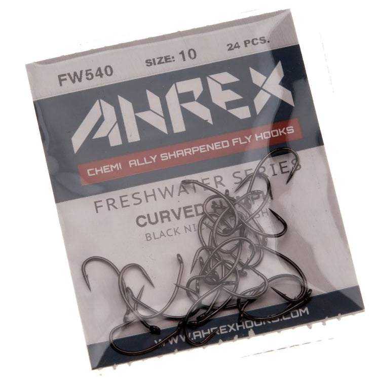 Ahrex FW540 Curved Nymph Barbed Hooks - John Norris