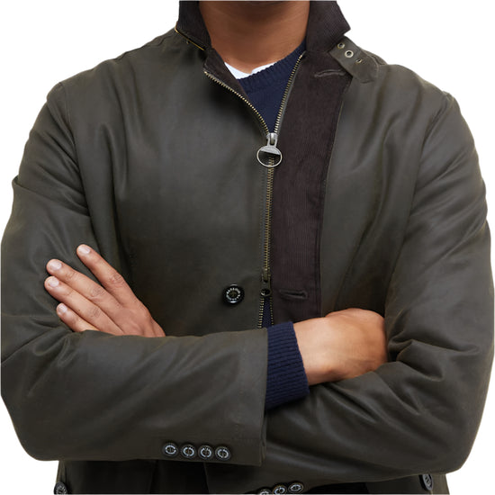 Barbour Lutz Wax Jacket - Olive - John Norris