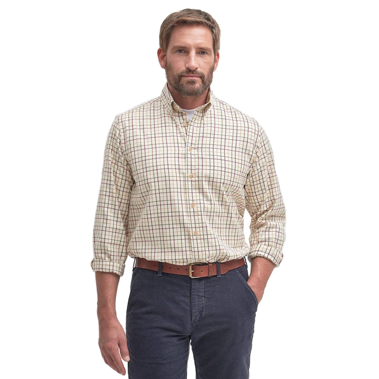 Barbour Sporting Tattersall Shirt - Red/Khaki - John Norris